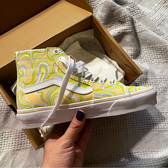 Vans | Shoes | New Vans Sk8hi Tapered Sneakers In Lime Swirl Cream Size ...